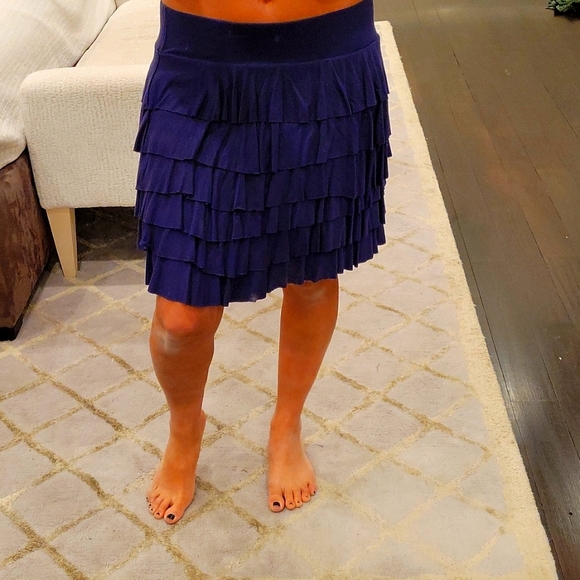 Linda Leal | Skirts | Nwt Womens Linda Leal Navy Blue Knee Length ...